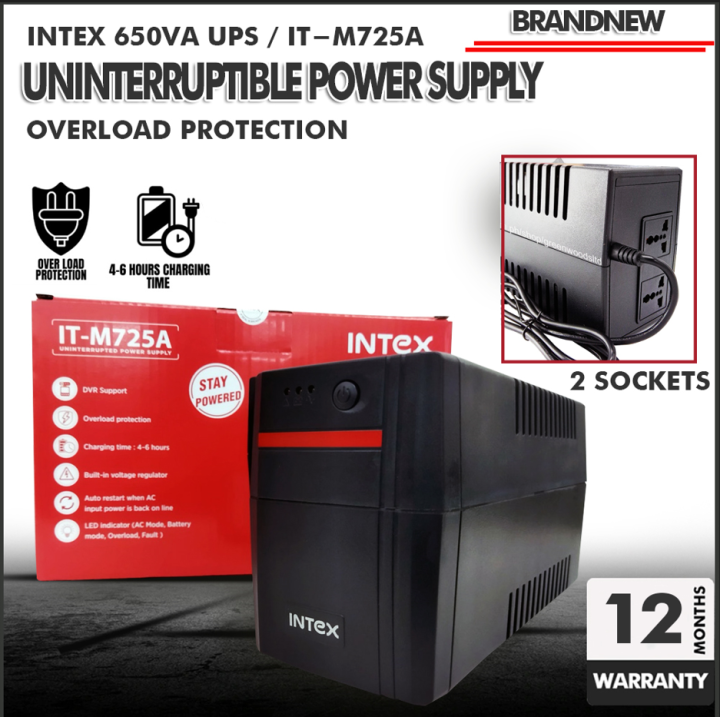 Brandnew INTEX 650VA UPS / IT-M725A / Uninterrupted Power Supply ...