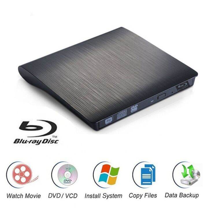 External Optical Drive USB 3.0 BD-ROM Blu-ray Burner 4K 3D Blu-ray Player CD/VCD/DVD Writer ...