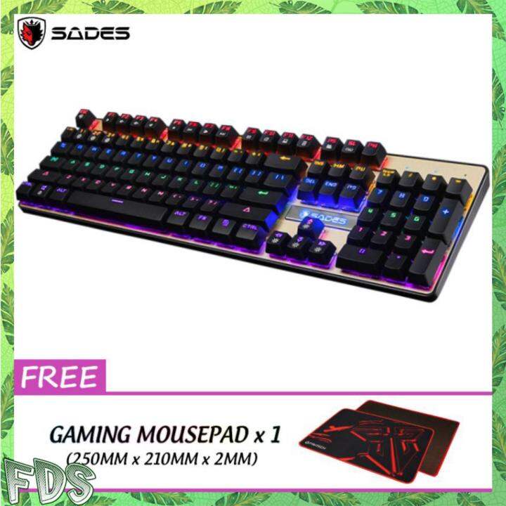 SADES Feng Ying Mechanical Gaming Keyboard Blue Switch 104 Keys Metal ...