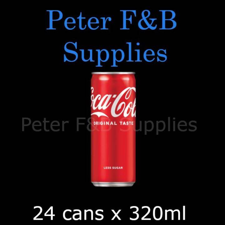 Coke Coca-Cola Original Taste - Less Sugar 24 Cans x 320ml | Lazada ...