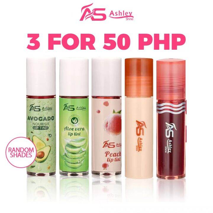 3FOR50 Ashley Shine Roll On Lip Tint Random Shade Peach, Avocado, Aloe ...
