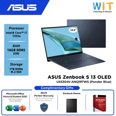 ASUS Zenbook S 13 OLED UX5304 Price in Malaysia & Specs - RM5999 | TechNave
