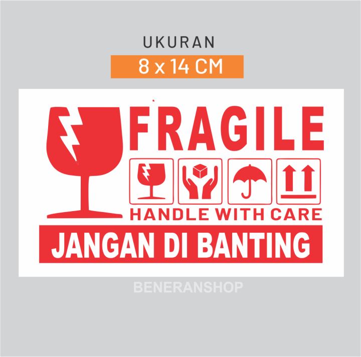 Sticker Fragile (isi 100) Stiker Fragile Pecah Belah seri 002 | Lazada ...