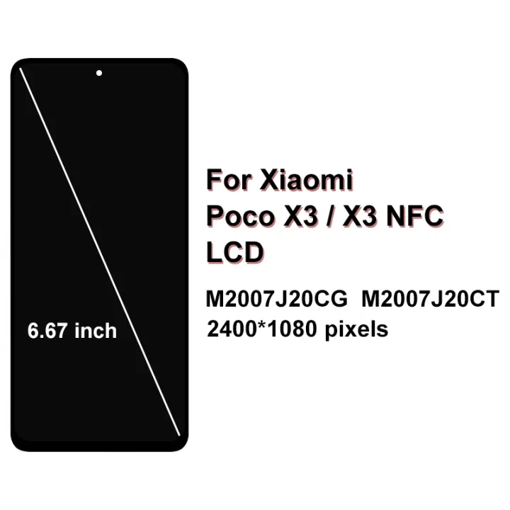 Original For Xiaomi POCO X3 LCD Display Touch Screen Digitizer For POCO X3 Pro NFC M2007J20CG ...