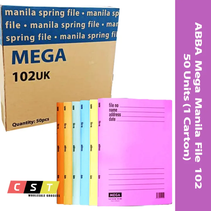 ABBA Mega Manila Spring File No.102 [1 Carton x 50pcs] | Lazada