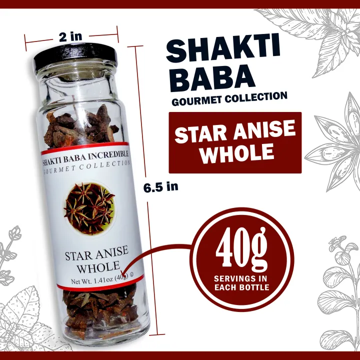 Shakti Baba Gourmet Collection Star Anise Whole 40g in Glass Bottle | Lazada PH