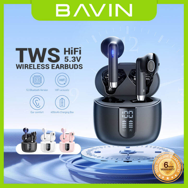 BAVIN BA58 TWS HiFi Wireless Bluetooth 5.3V Stereo Earphones Earbuds w ...