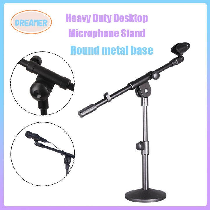 Heavy Duty Small Microphone Stand Metal Mic desktop Stand for Indoor ...