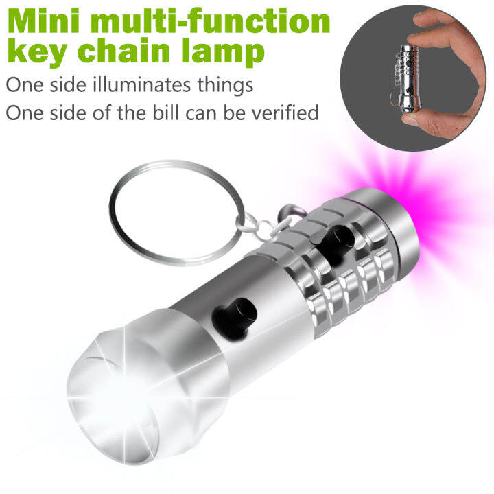 Mini Portable UV Flashlight LED Key Chain Pocket Light Lamp for Marker ...