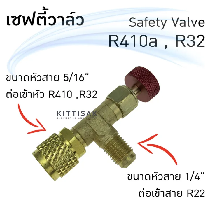 ว้าววว เซฟตี้วาล์ว Safety Valve R32 R410a ขนาดเกลียว 1/4M-5/16F ...