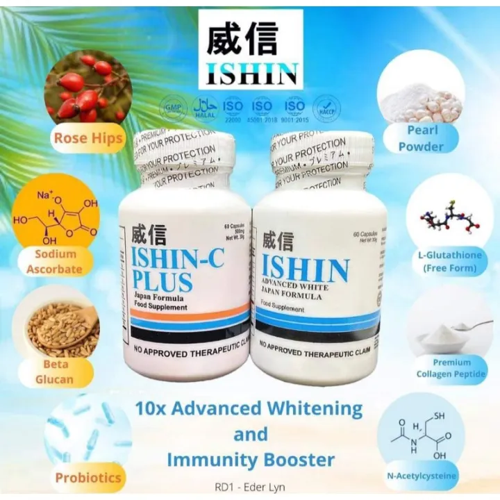 Ishin Advanced White Japan Formula 10x Whitening Glutathione / Ishin C ...
