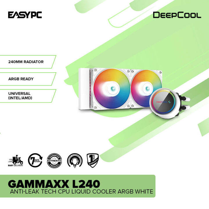 EasyPC Deepcool Gammaxx L240 V2 RGB or ARGB w Anti-Leak Technology AIO ...