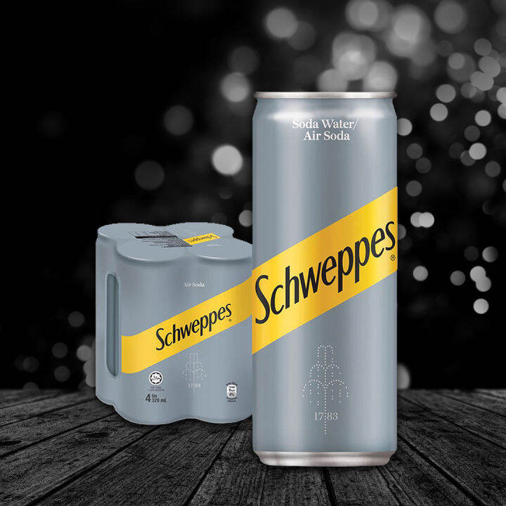Schweppes Sparkling Soda Water 320ml x 4 | Lazada