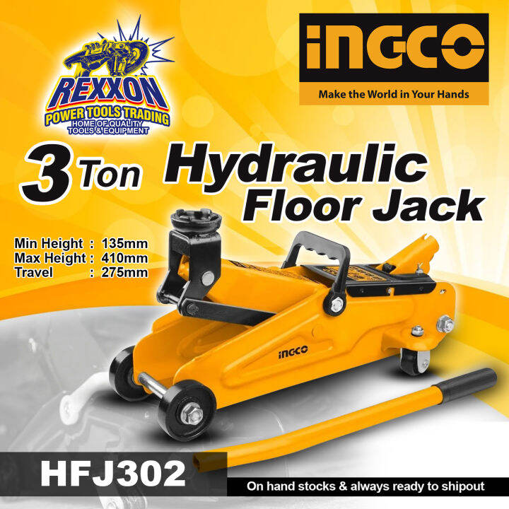 INGCO 3 Ton Hydraulic Floor Jack / Hydraulic Garage Jack HFJ302 Rexxon ...