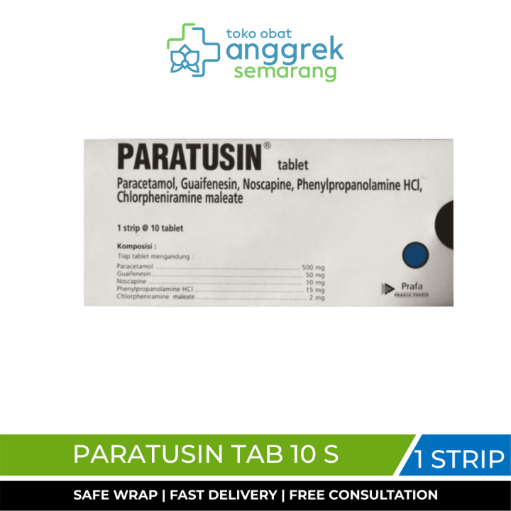 PARATUSIN TABLET/10 TABLET/OBAT BATUK BERDAHAK/BATUK KERING DISERTAI ...
