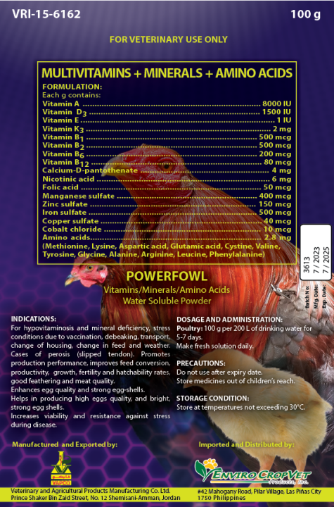 Powerfowl 100g - Multivitamins + Minerals + Amino Acids - for ...