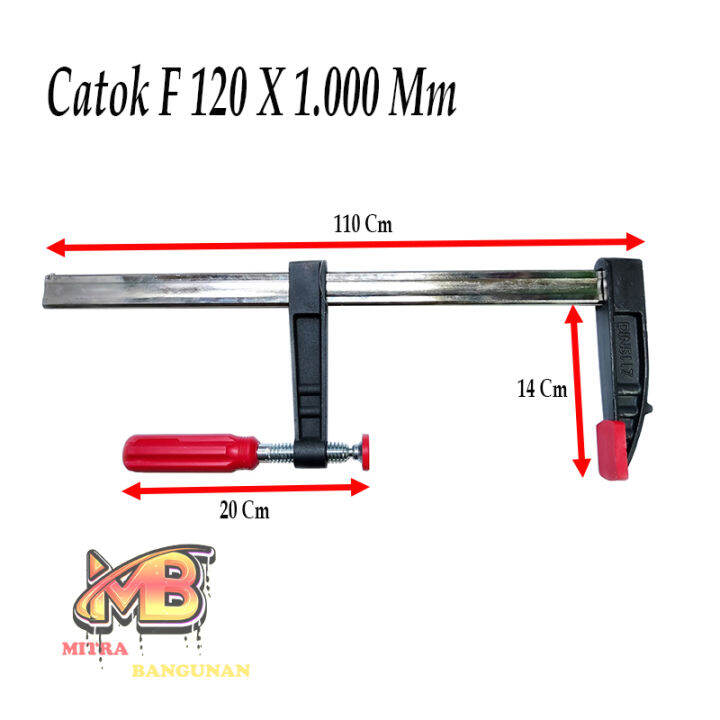 Klem Jepit F Clamp Papan Kayu 12 x 100 Cm | Catok Pres Kayu Plastic ...