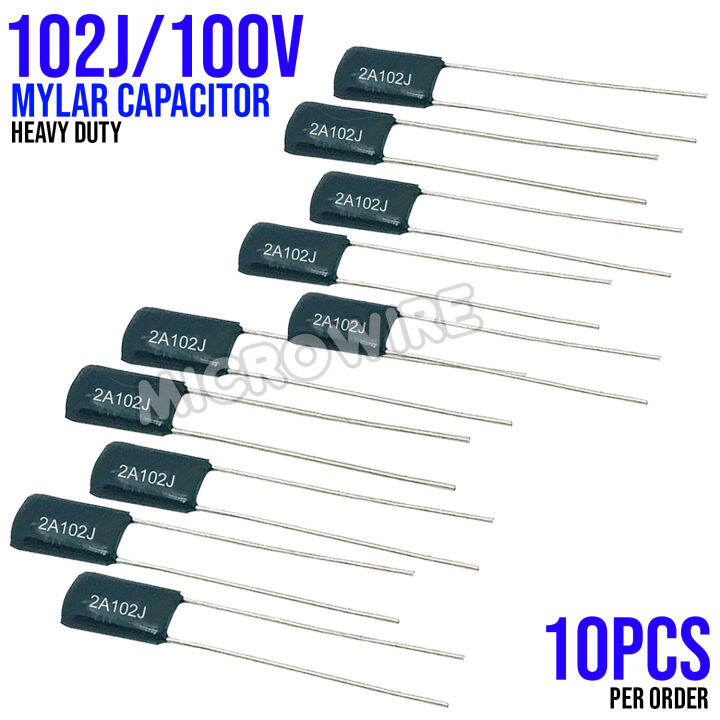 10PCS Mylar Film Capacitor 100V 2A102J Polyester Film capacitor | Lazada PH