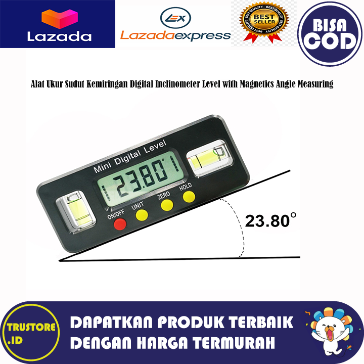 Alat Ukur Sudut Kemiringan Digital Inclinometer Level with Magnetics ...