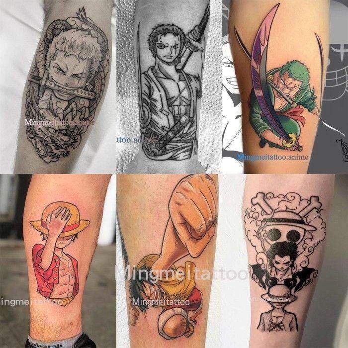 Mingmei Original One Piece Anime Tattoo Sticker Set Luffy Sauron 6 ...