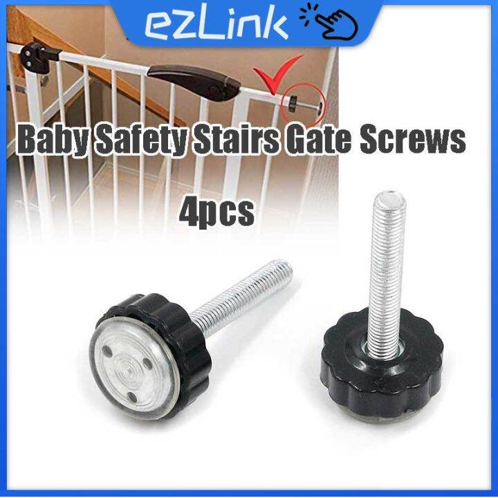 4Pcs Pressure Mounted Safety Stairs Gate Screws Bolts Locking Nut Set ...