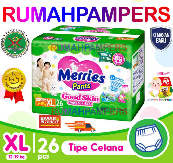 MERRIES Good Skin Pants XL 26 ( KEMASAN BARU ) | Lazada Indonesia