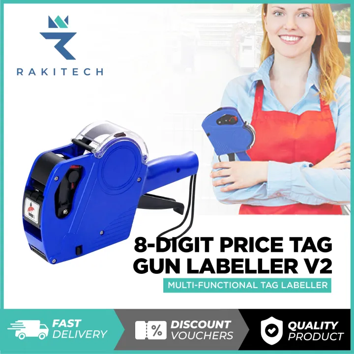 Price Tag Label Gun | 8-Digit Price Tag Gun Labeler | Multi-Function ...