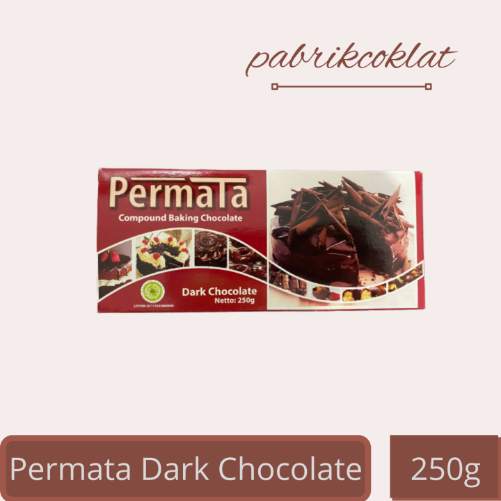 Permata Dark Coklat Blok 250g / 1kg- Dark Compound Chocolate 250gr ...