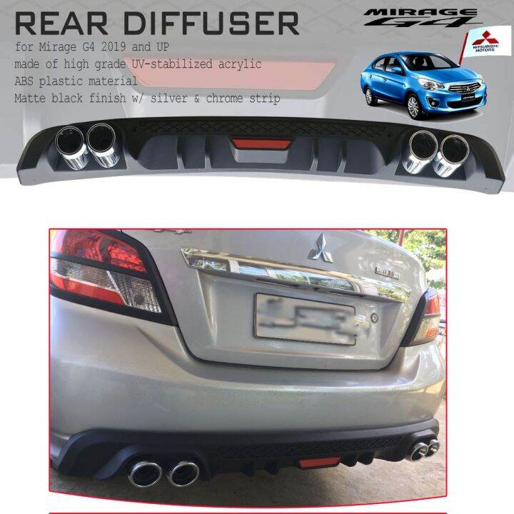 CDMRL-009B Mitsubishi Mirage G4 Rear Bumper Diffuser Black with muffler ...