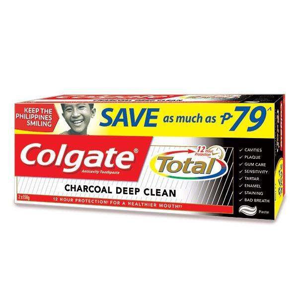 COLGATE Total Charcoal Deep Clean Whole Mouth Health Toothpaste 150g Twin Pack 70 off on 2nd ...