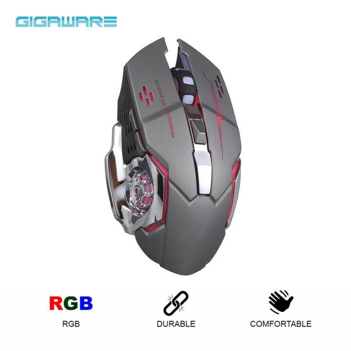 Gigaware Wolf X8 6 Buttons RGB Back-light Wireless Charging Gaming ...