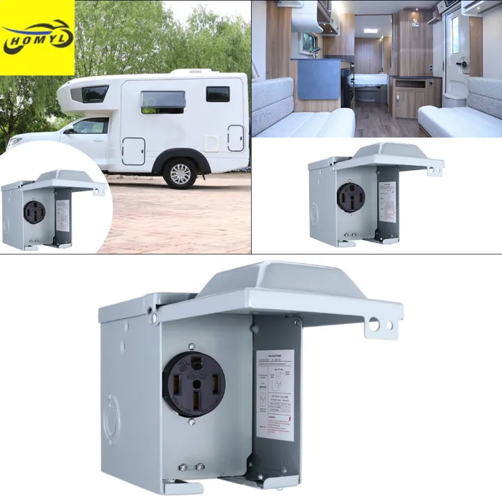 Homyl RV Power Outlet Panel Box Electrical Receptacle Panel 50Amp NEMA ...