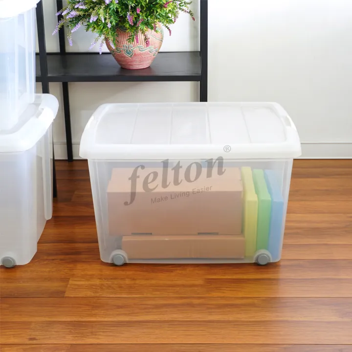Felton Iconic Storage Box With Wheel, plastic container, wheel box ...
