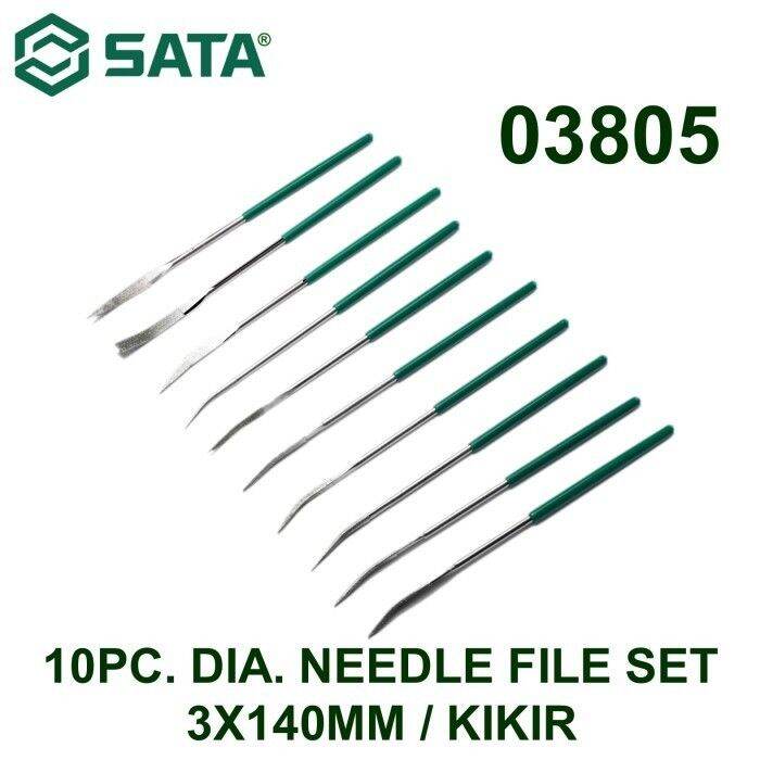 SATA KIKIR SET 10 PCS 03805 - 10PC. DIA. NEEDLE FILE SET 3X140MM | Lazada Indonesia