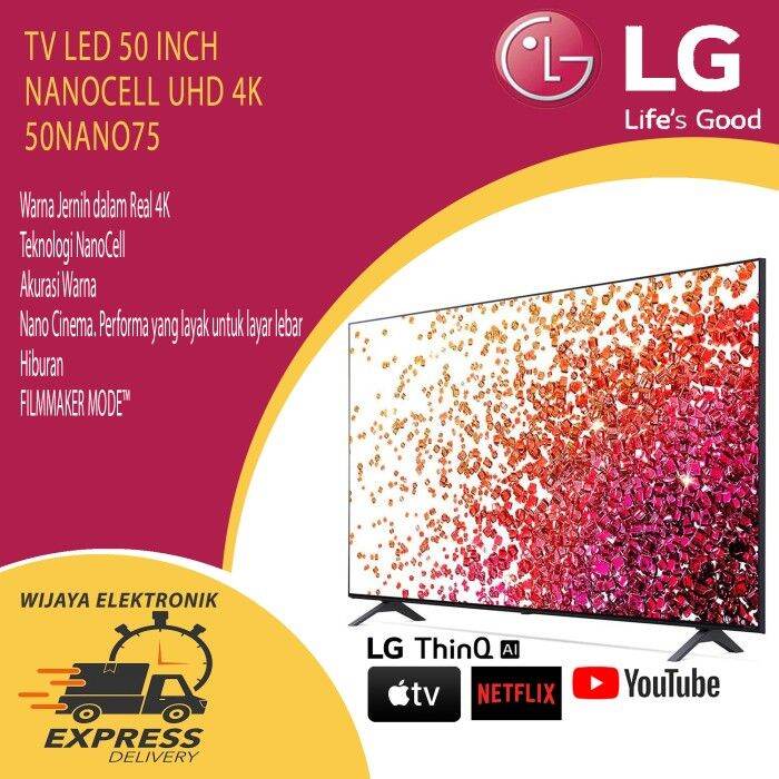 TV LED 50 INCH LG 50NANO75 NANOCELL 4K SMART TV | Lazada Indonesia