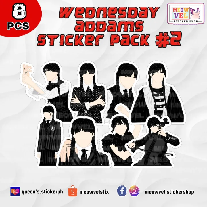 [8 PCS] WEDNESDAY VECTOR STICKER PACK #2 | Lazada PH