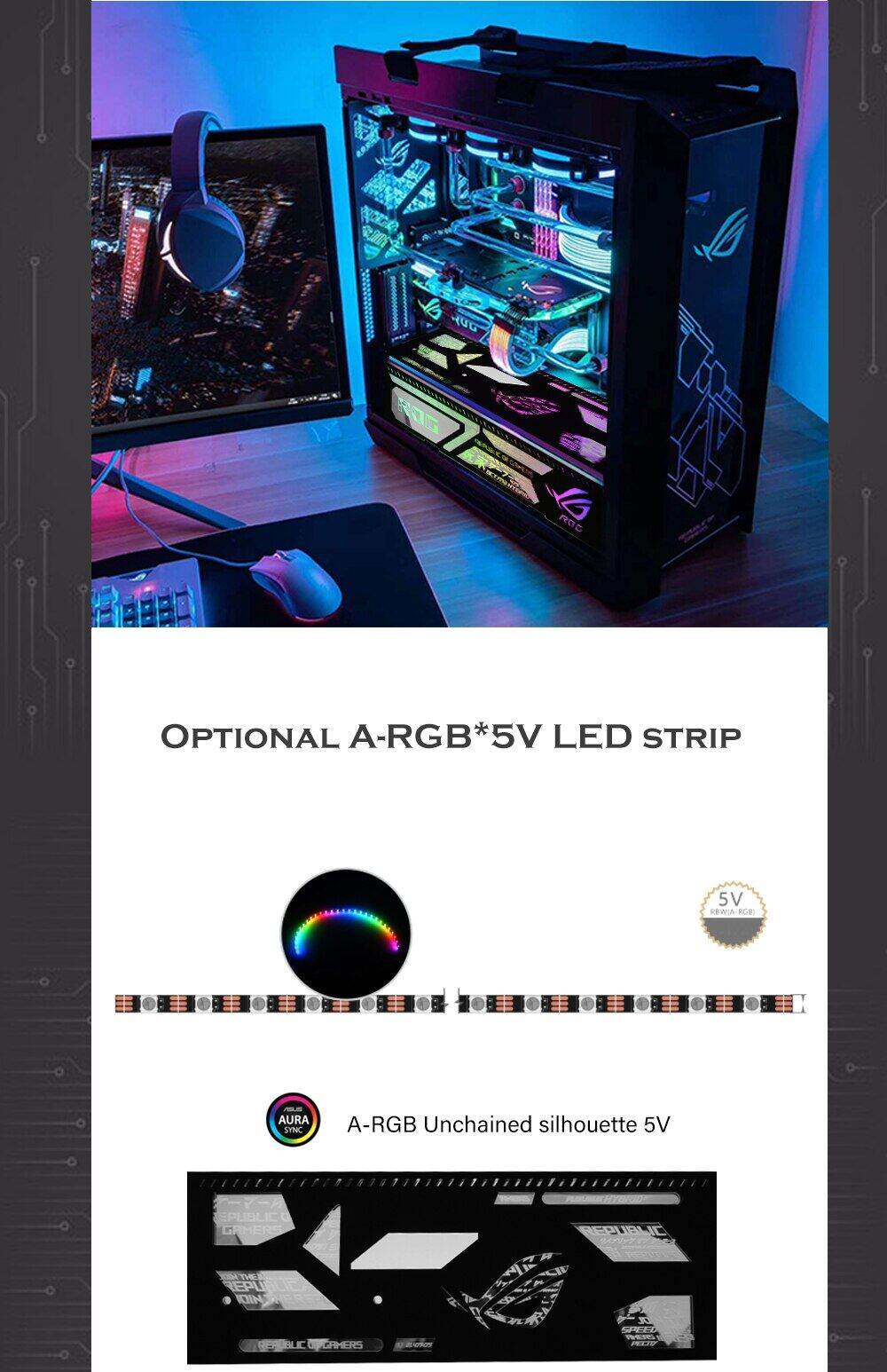 RGB Light Panel Backplate Dynamic Display For Asus ROG Strix Helios ...