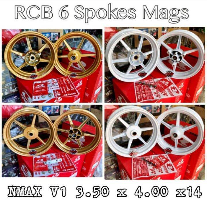 【factory outlet】 RCB 6 Spokes Mags NMAX V1 3.50 4.00 x 14 | Lazada PH