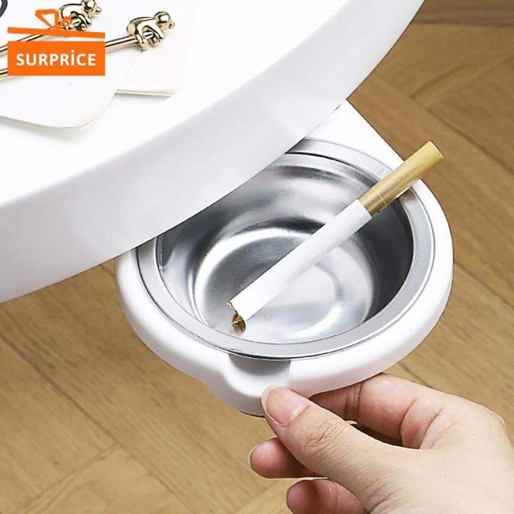 Asbak Putar Tempel / Ash Tray Portable Unik / Tempat Rokok Bawah Meja ...