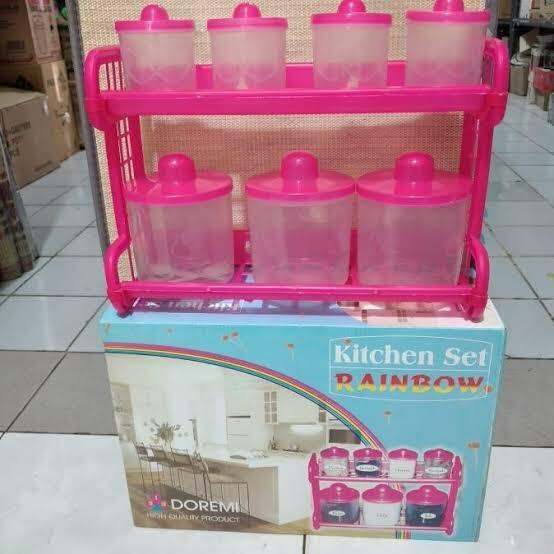 KITCHEN SET RAINBOW - Rak Bumbu Doremi Tempat Garam Merica + Rak Susun ...