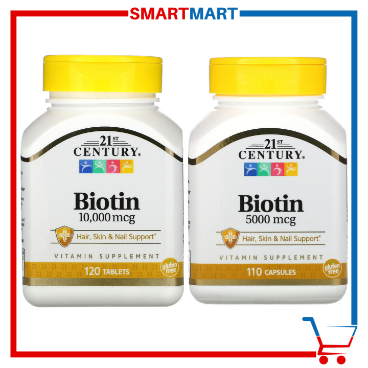 21st Century Biotin 10,000mcg 120 tablets / 5,000mcg 110 capsules | Lazada PH