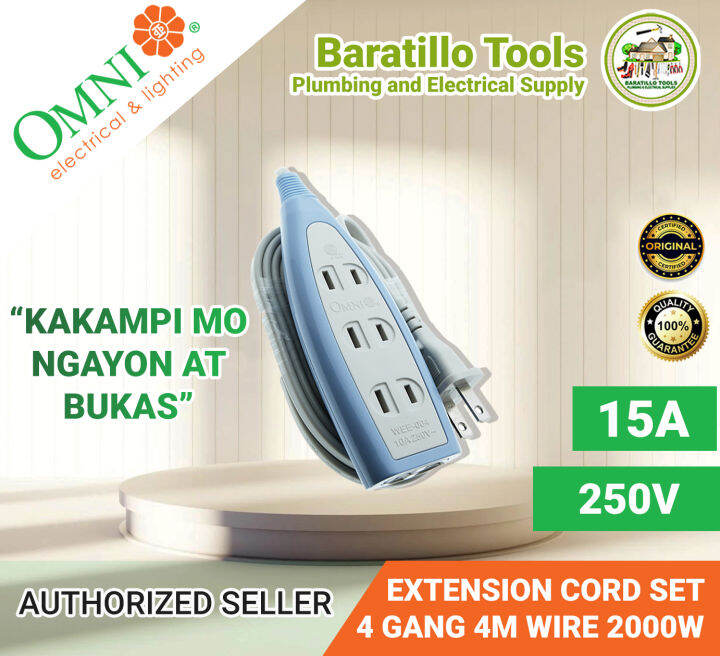 OMNI Extension Cord Set 4-Gang 4-Meter Wire - WEE-004-PK | Lazada PH