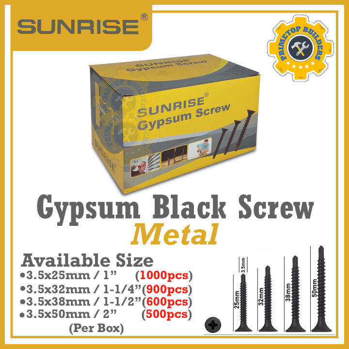 SUNRISE Black Screw / Gypsum Screw (Metal) per Box PRIMETOP BUILDERS ...