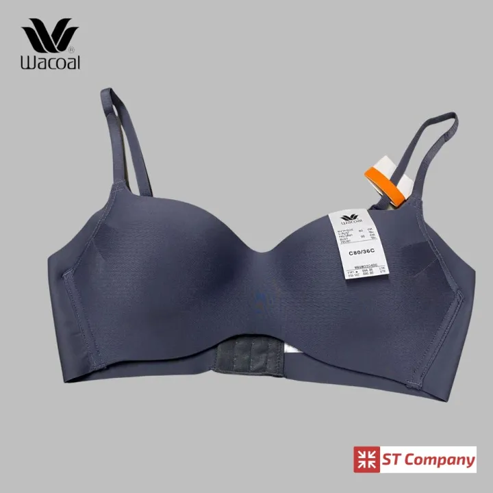 เสื้อชั้นใน Wacoal Basic Bra สีเทาเข้ม (Dark Grey) รุ่น WB9M32 บราไร้โครง ยกทรงไม่มีโครง เสริม ...