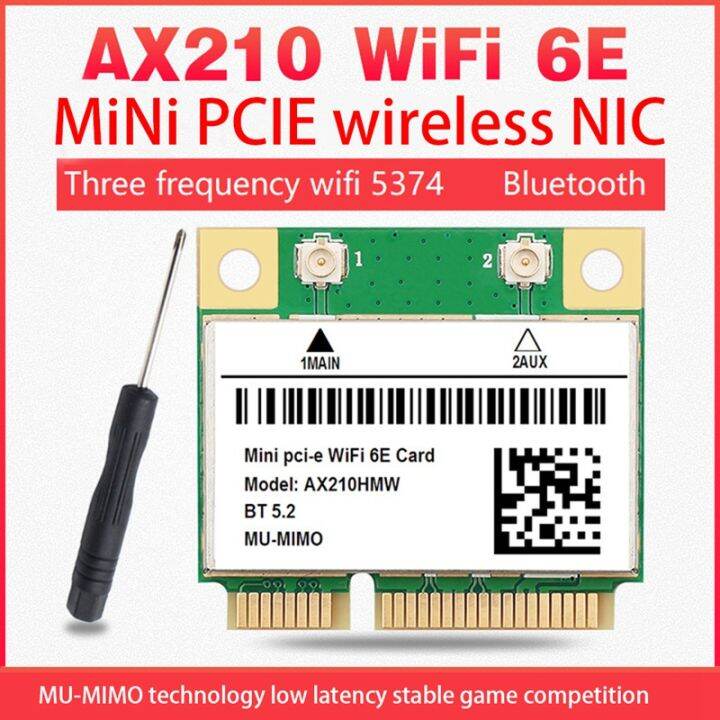 WiFi 6E AX210 Mini PCI-E Wireless Network Card WIFI6 Dual Band 2.4G/5G Network Card Bluetooth 5. ...