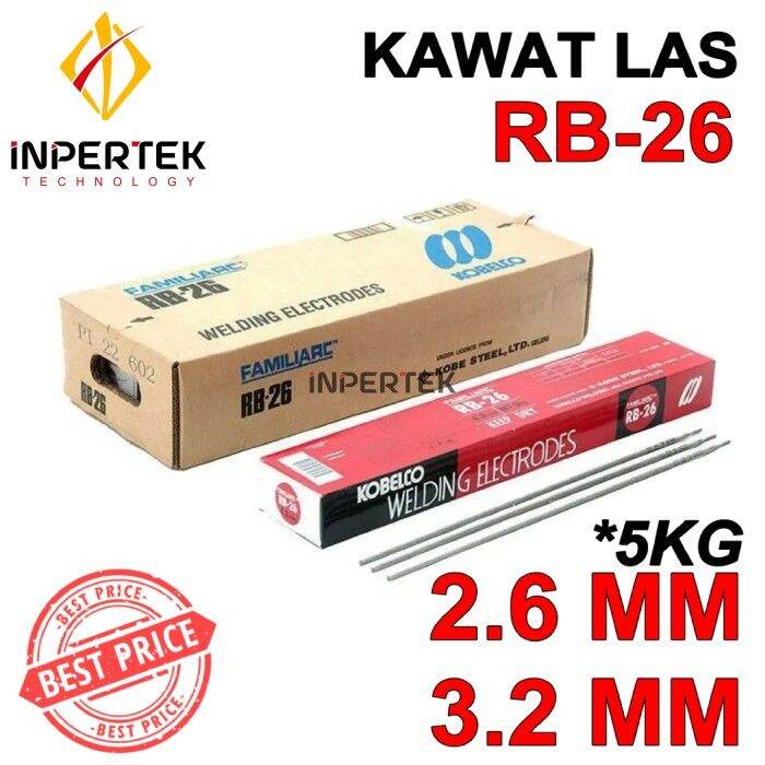 Kawat Las RB26 2.6mm 3.2mm KOBELCO 5KG Elektroda RB 26 Welding Listrik | Lazada Indonesia