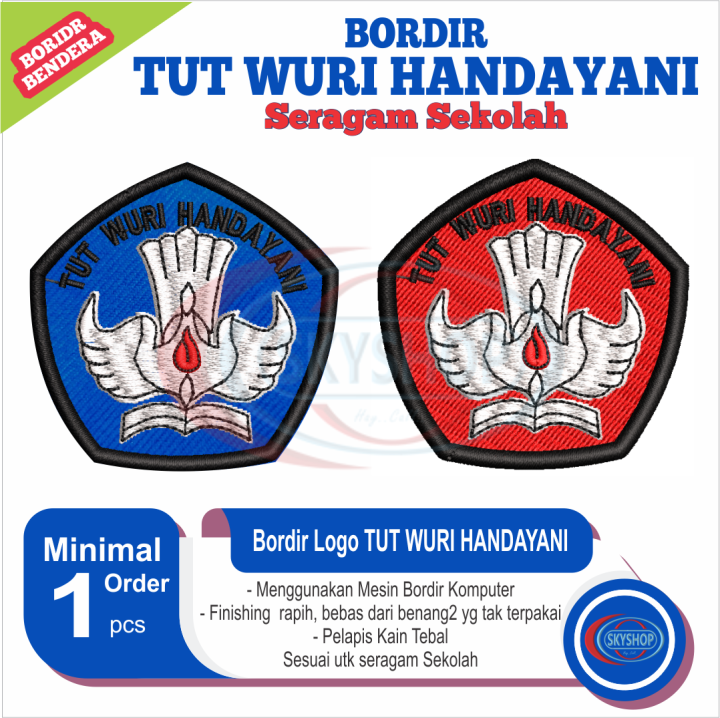 Bordir Komputer Badge Bed Logo Tut Wuri Handayani Seragam Sekolah ...