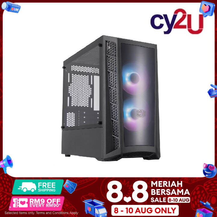 Cooler Master MasterBox MB320L ARGB Tempered Glass Micro-ATX Desktop ...