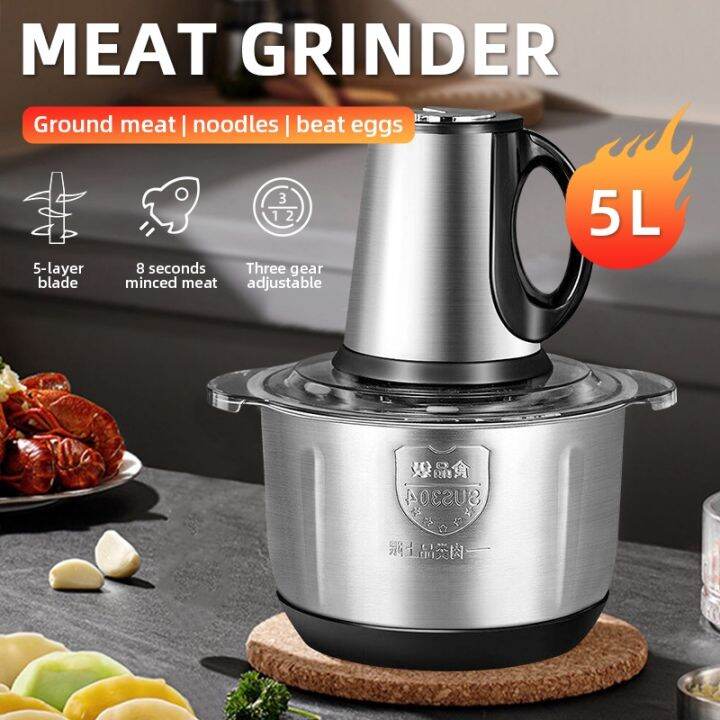 Meat grinder 5L capacity fast and slow speed 8 seconds fast meat ...