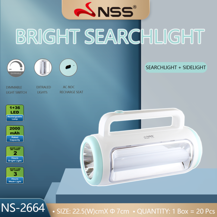 NSS LED flashlight Rechargeable Lamp 1000mAh Bright Light Emergency ...